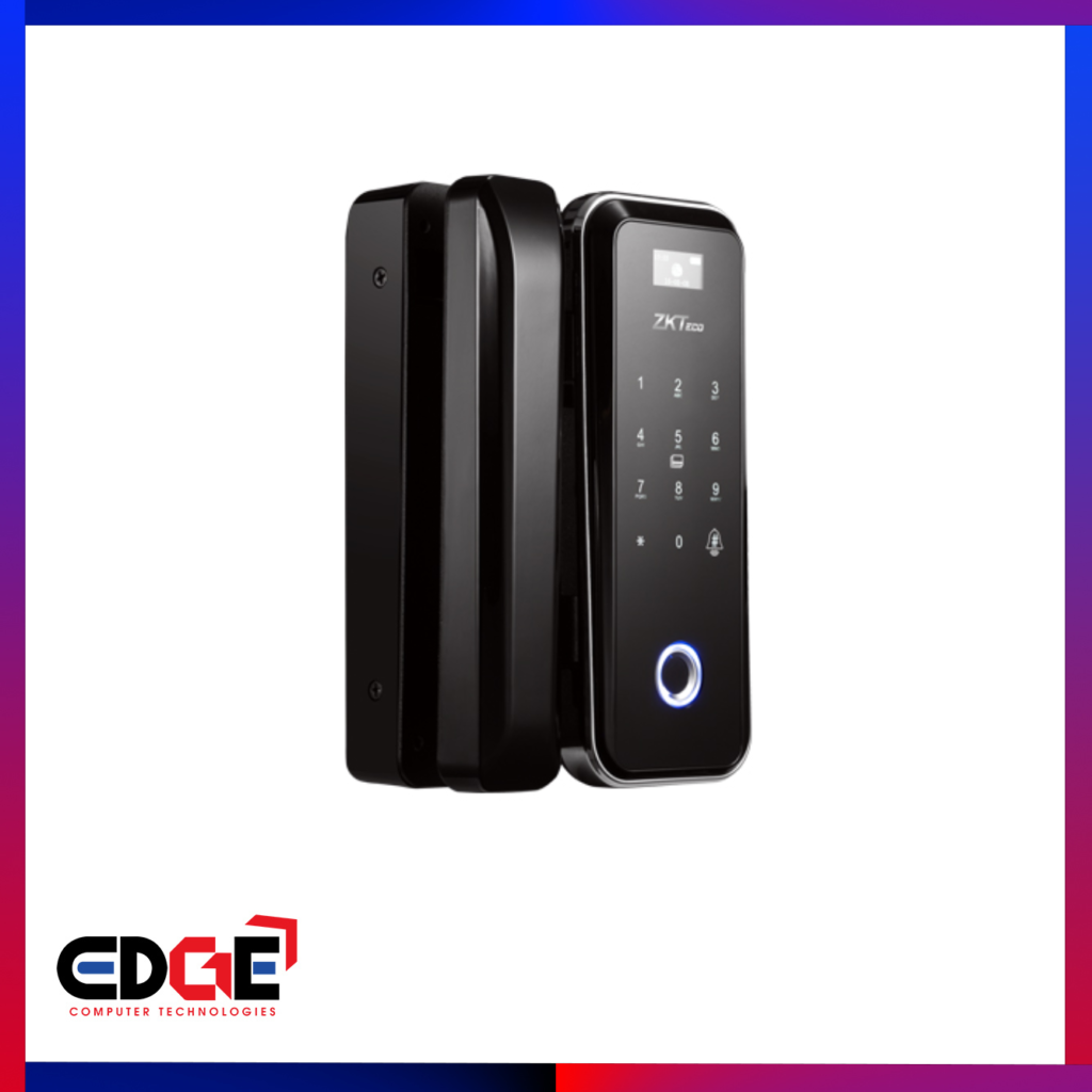 ZKTECO GL300 Fingerprint Glass Door Lock, Black – EDGE Computer ...