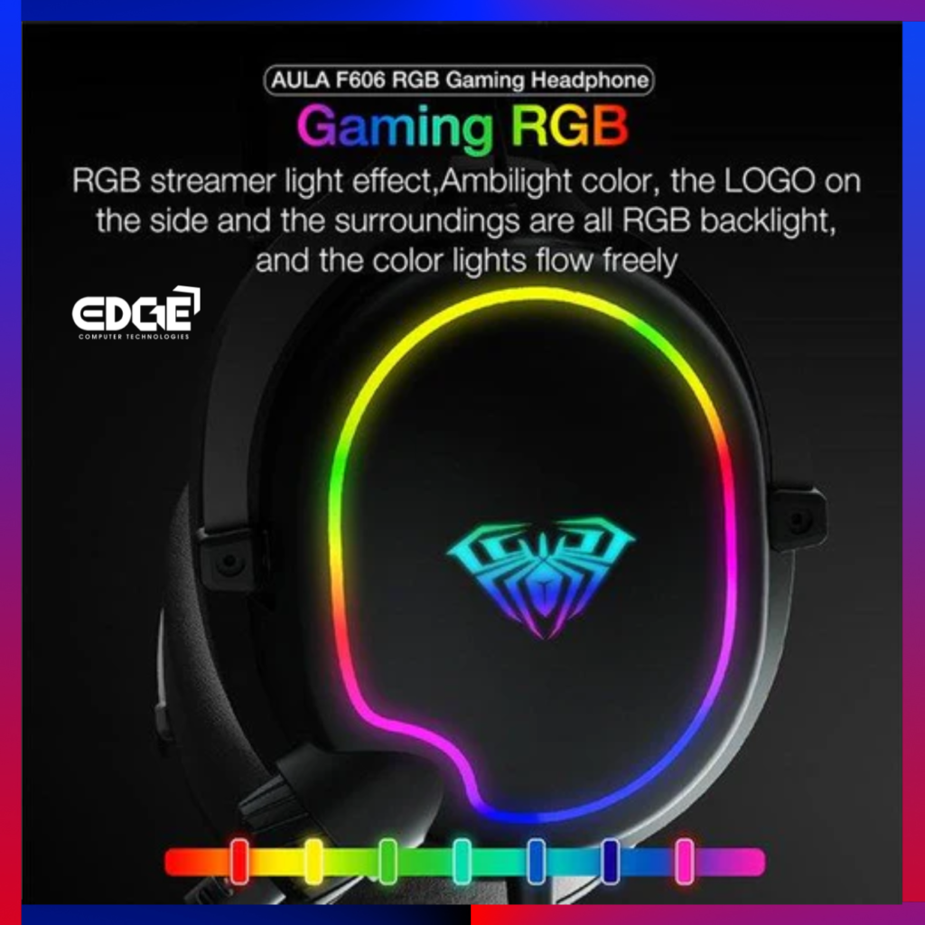 AULA Wind F606 RGB Wired Gaming Headset, Black – EDGE Computer Technologies