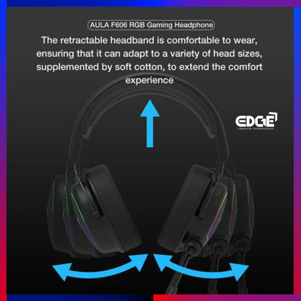 AULA Wind F606 RGB Wired Gaming Headset, Black – EDGE Computer Technologies