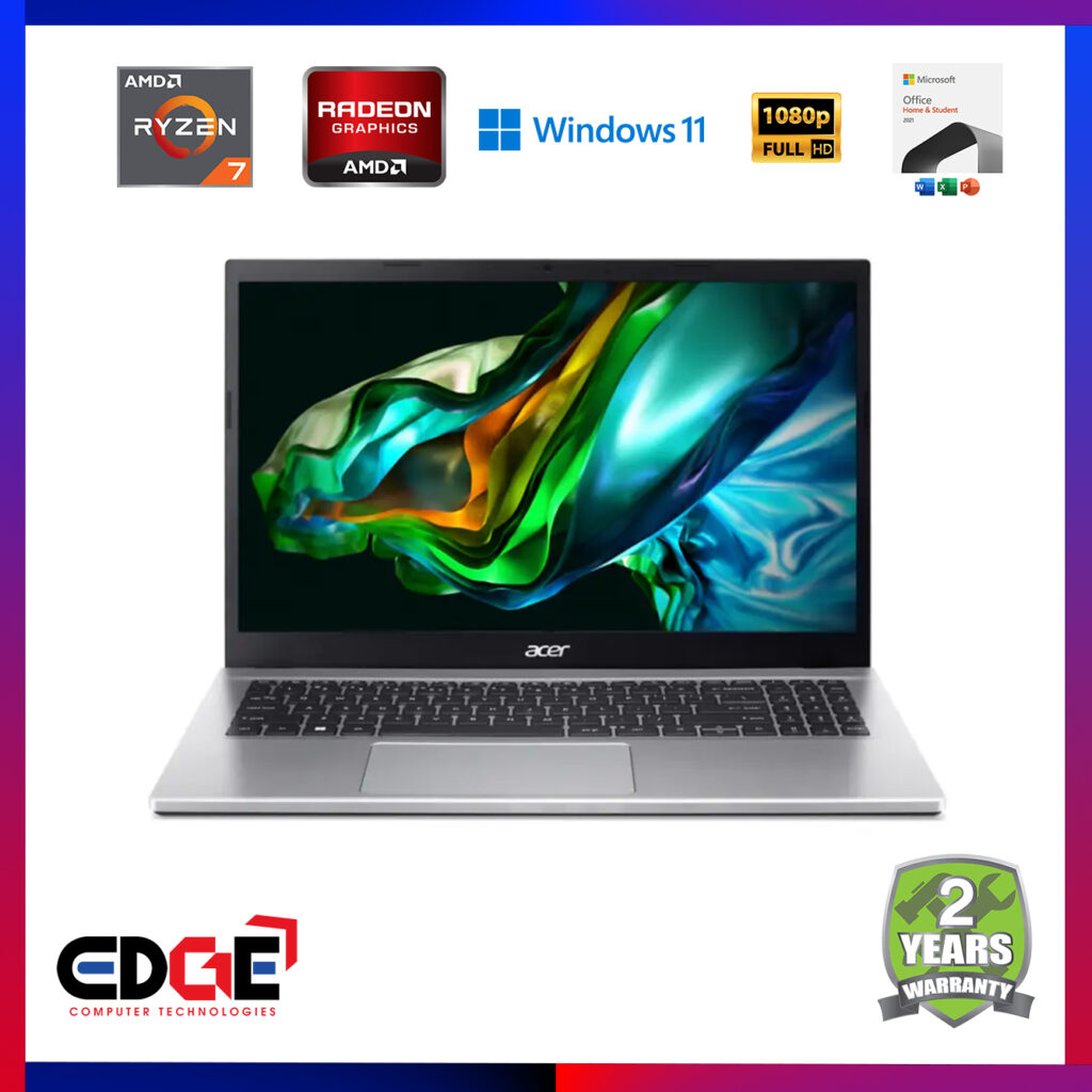 ACER Aspire 3 15 15.6″ Laptop, A315-44P-R9WX, AMD Ryzen 7 5700U, AMD Radeon, FHD 1920×1080 IPS ...