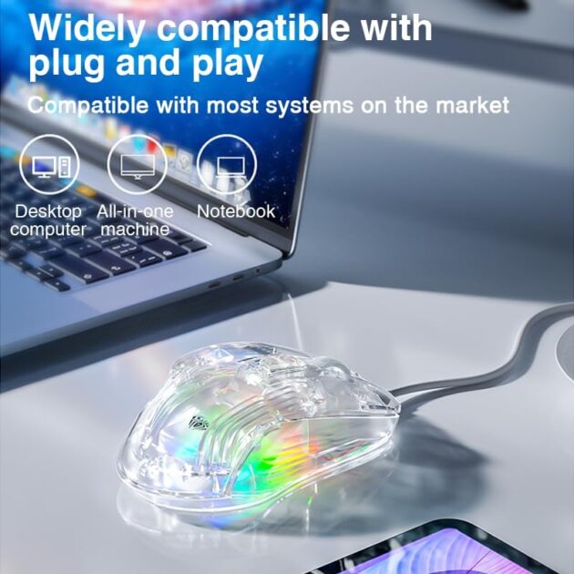 AULA S80 Transparent Wired RGB Gaming Mouse – EDGE Computer Technologies
