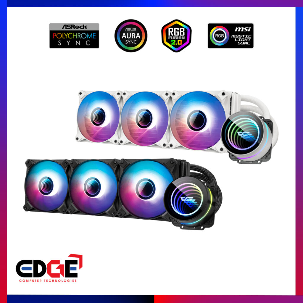 DARKFLASH Twister DX360 V2.6 AIO Liquid CPU Cooler, 3-fans, 800-1800rpm ...