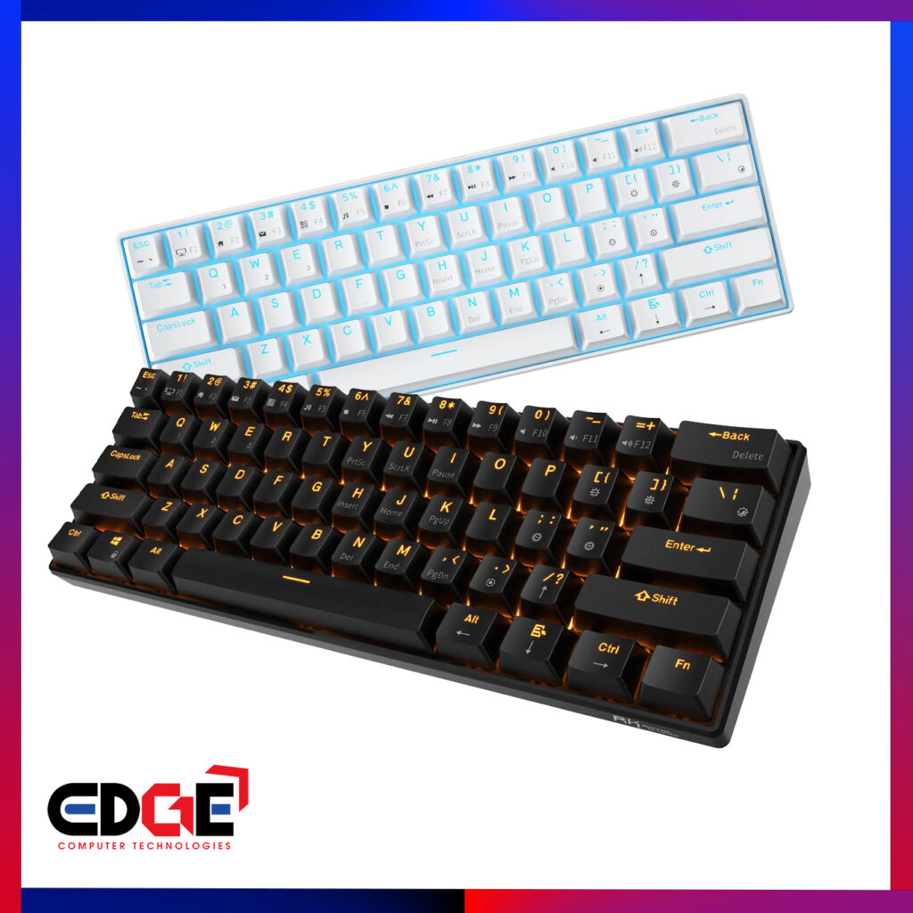 ROYAL KLUDGE RK61 Black Tri-mode RGB 60% Wireless Mechanical Keyboard ...