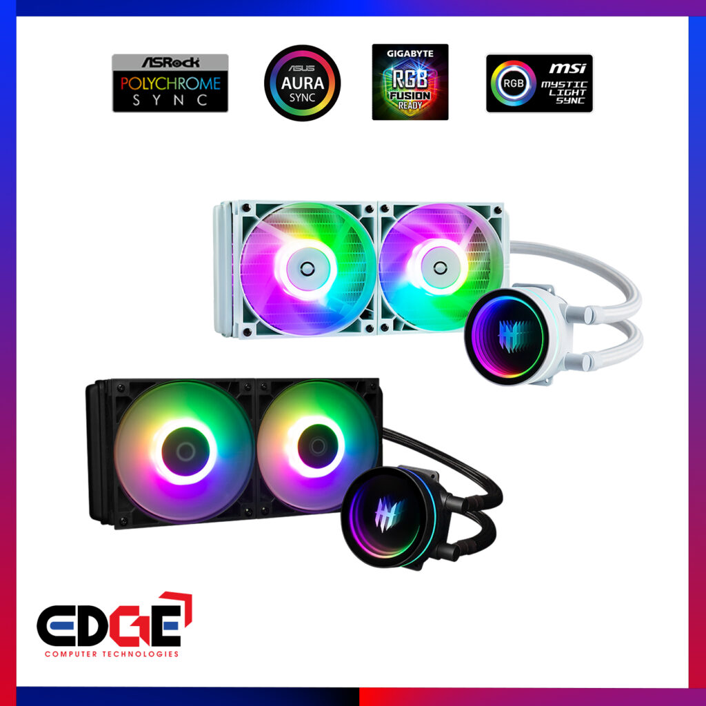 TECWARE Mirage 240 RGB Liquid CPU Cooler, 240mm, 2 fans, 800-1800rpm, 4 ...