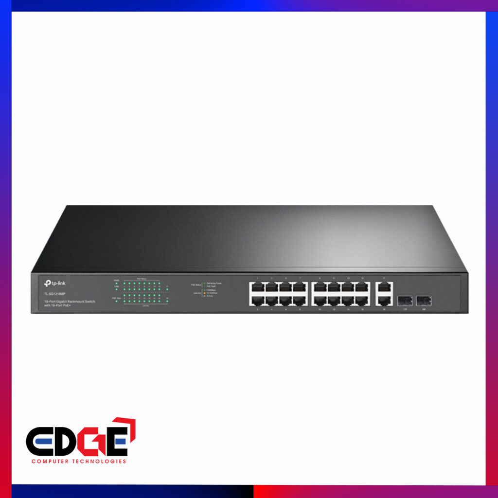 TPLINK TL-SG1218MP 18-Port Gigabit Rackmount Switch with 16 PoE+ – EDGE ...