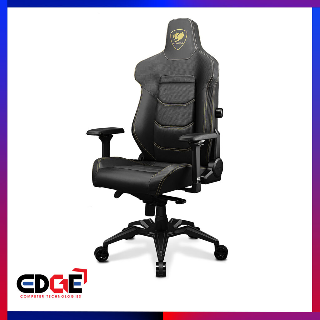 COUGAR Armor EVO M Gold Gaming Chair with Foot Rest, Black/Gold – EDGE ...