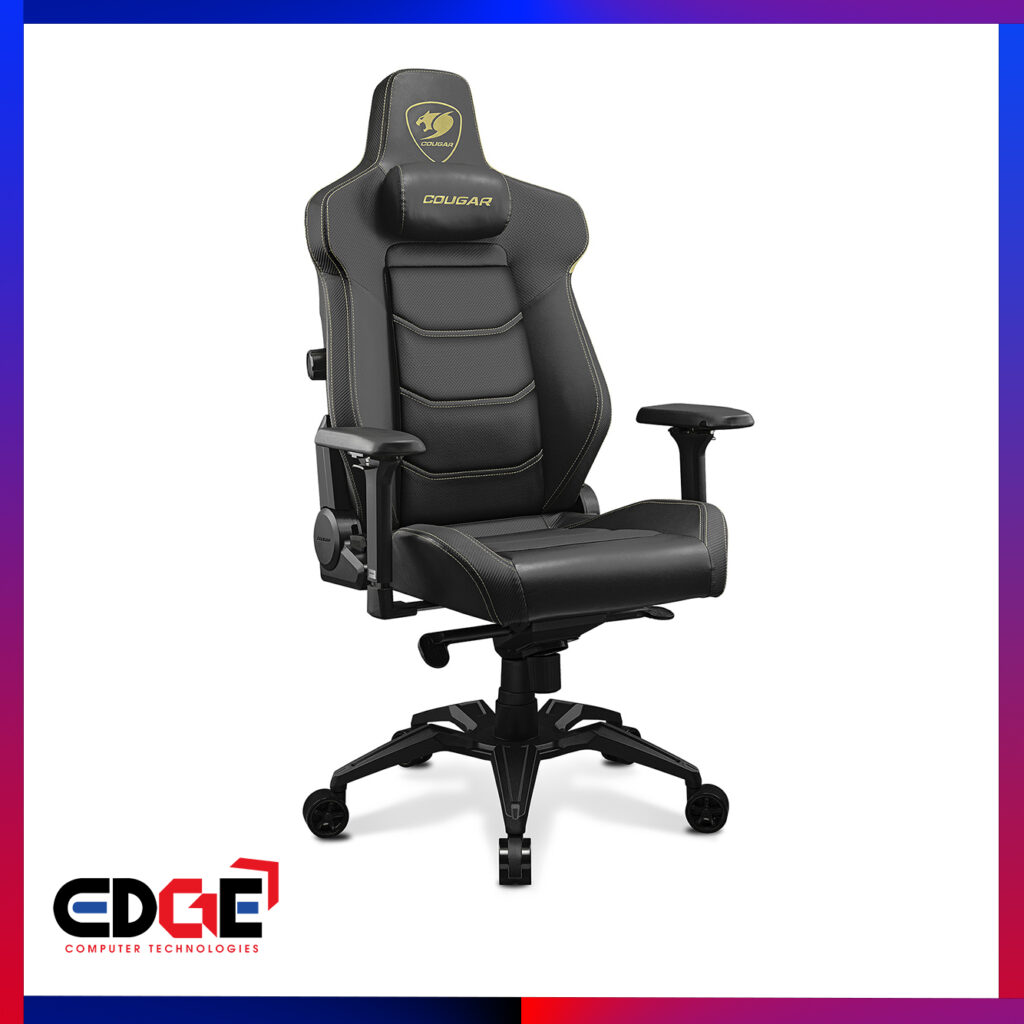 COUGAR Armor EVO M Gold Gaming Chair with Foot Rest, Black/Gold – EDGE ...