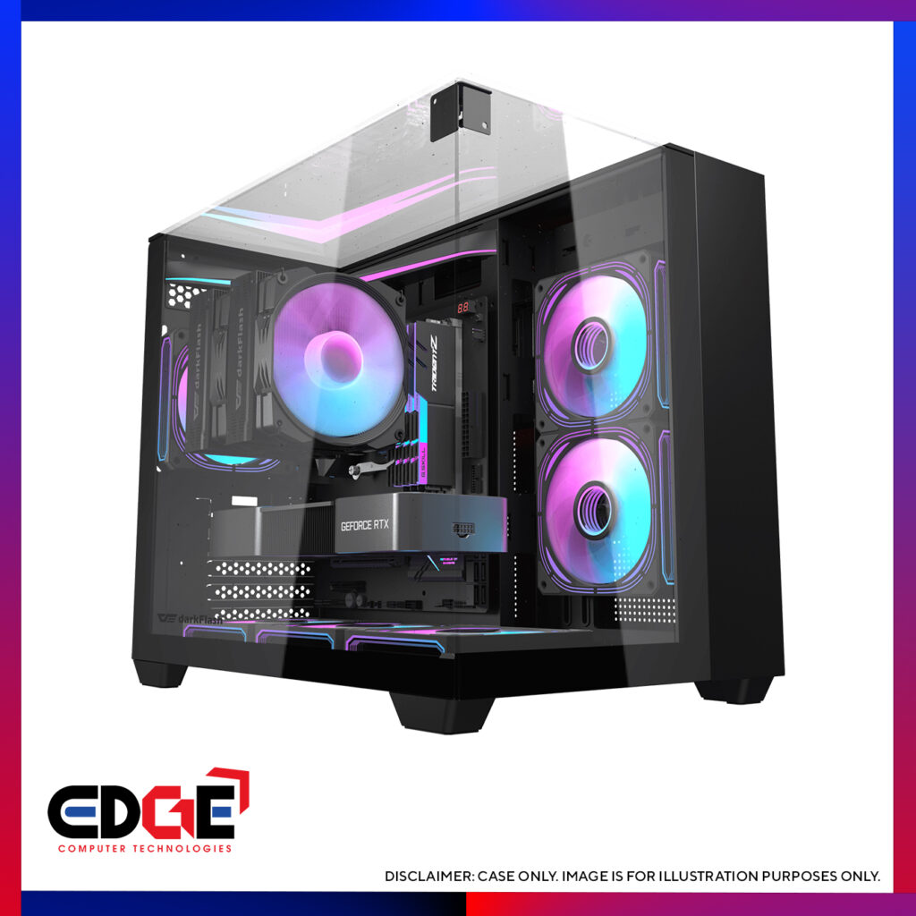 DARKFLASH TH285M Luxury M-ATX Triple-sided Tempered Glass PC Chassis – EDGE Computer Technologies