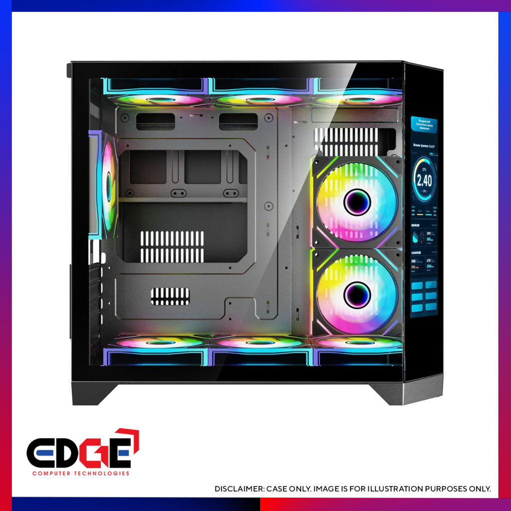 Ground ZERO Vision M Dual Chamber Micro ATX PC Chassis with LCD Display ...