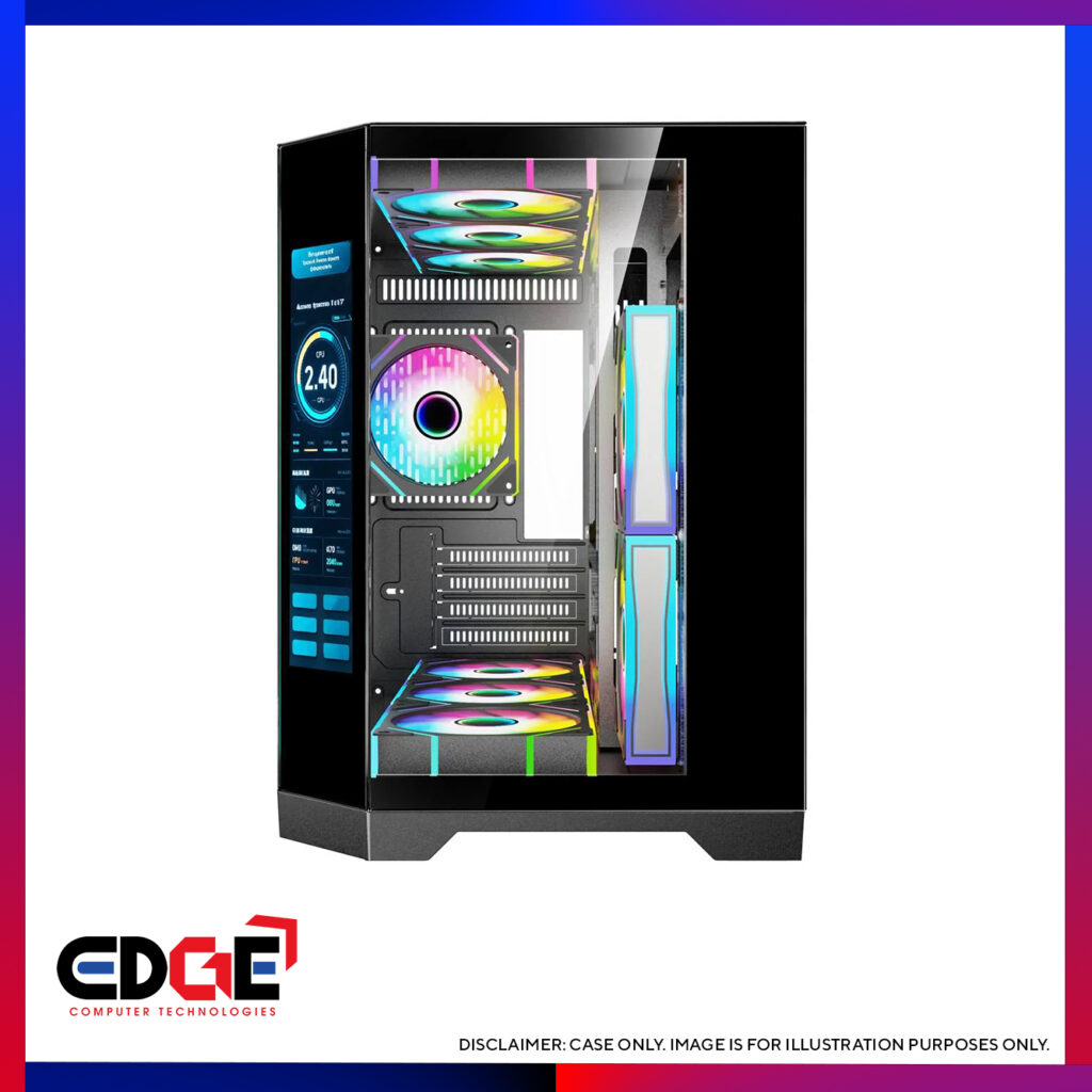 Ground ZERO Vision M Dual Chamber Micro ATX PC Chassis with LCD Display ...