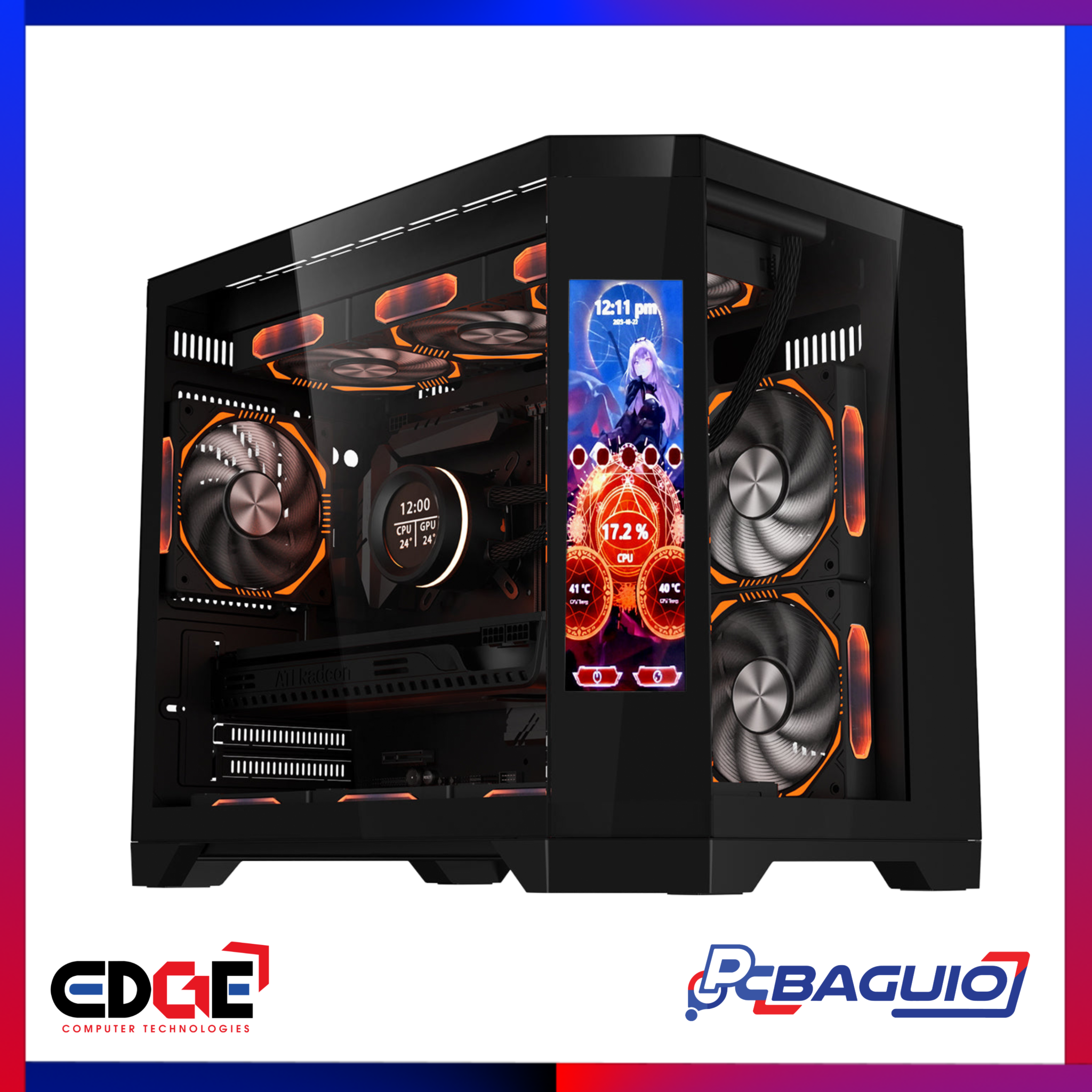 Coolman Spectra M-ATX/ITX PC Case with Customizable LCD Screen Display ...