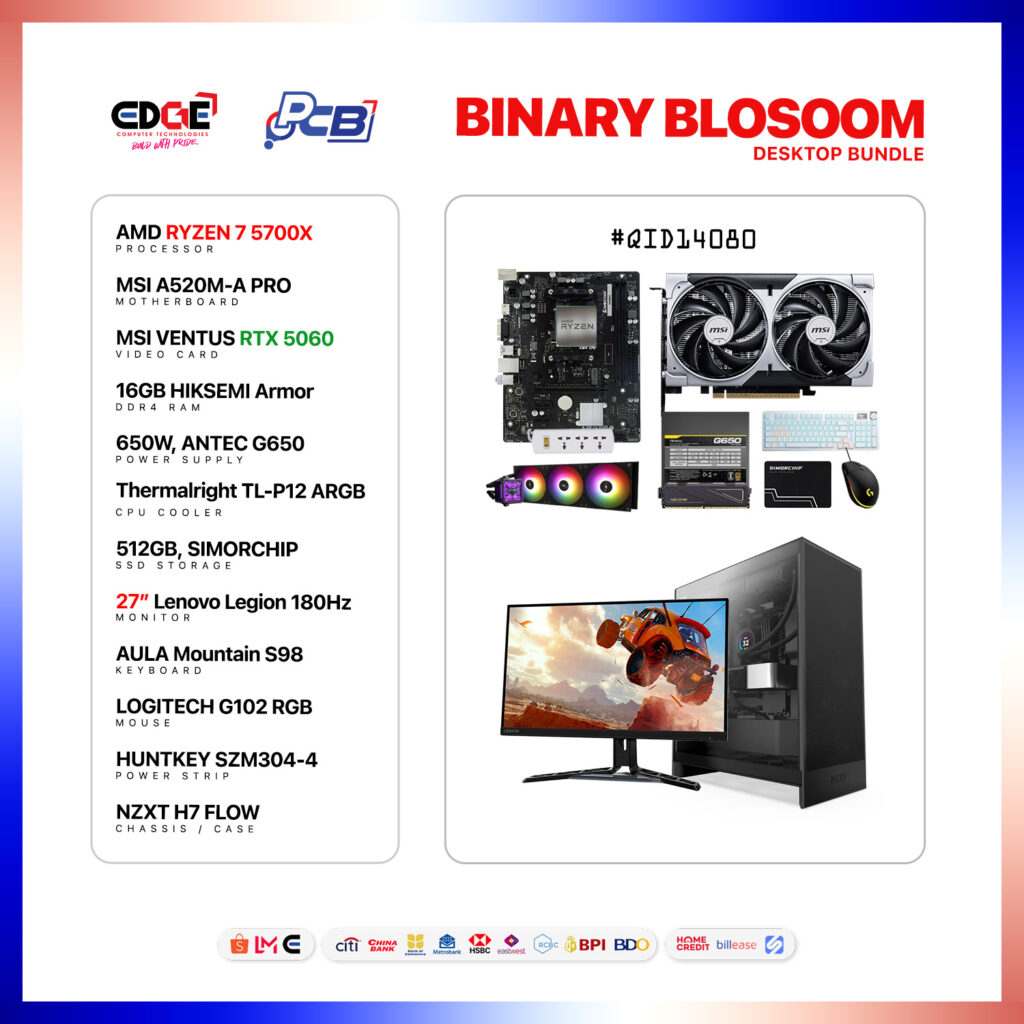 Binary Blossom | Ryzen 7 5700X | RTX 5060 | 16GB RAM | 512GB SSD | 27 ...